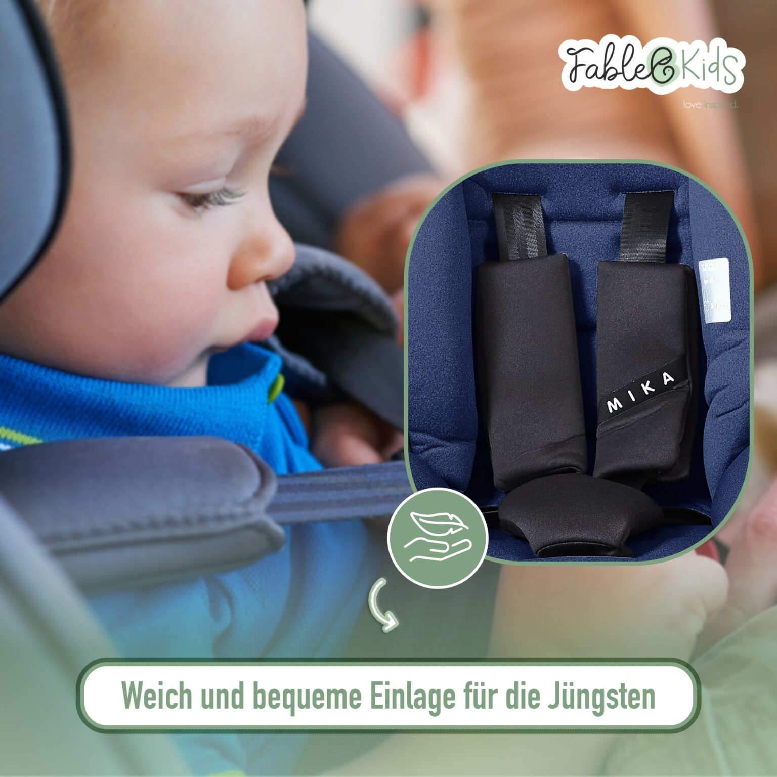 Autokindersitz Mika Blau - Fable Kids